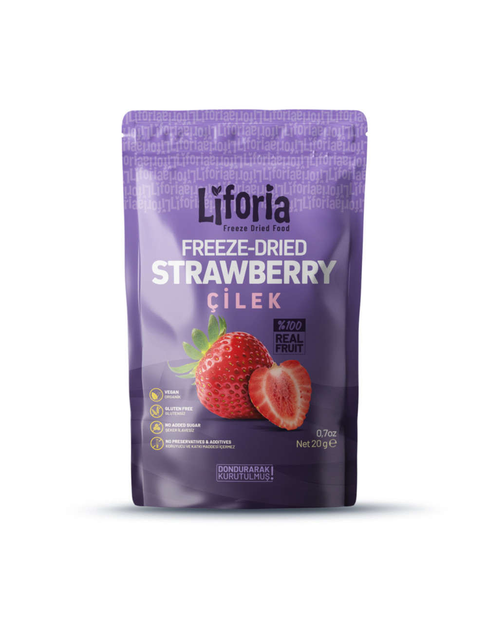 Liforia Freeze Dried Çilek İnce Dilim 20gr